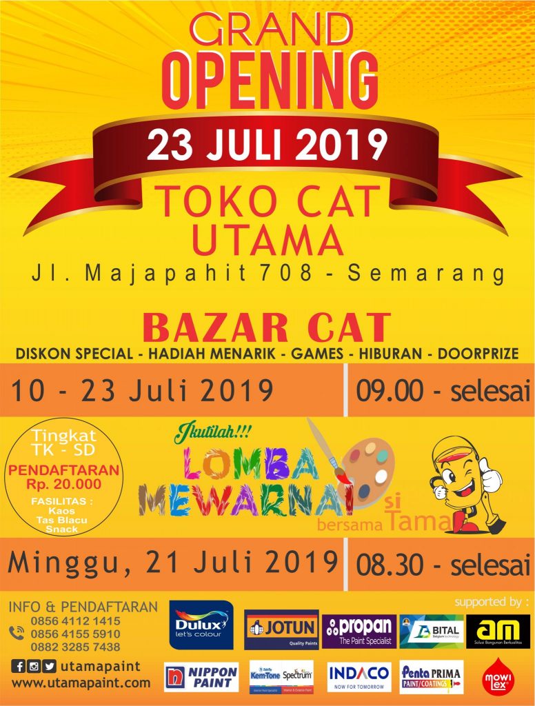 Grand Opening - Toko Cat Utama Toko Cat Utama Grand Opening - Toko Cat Utama Toko Cat Utama